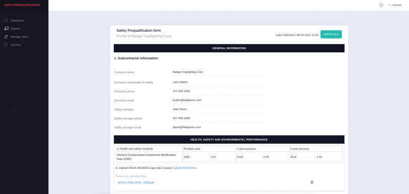 Subcontractor Qualification System